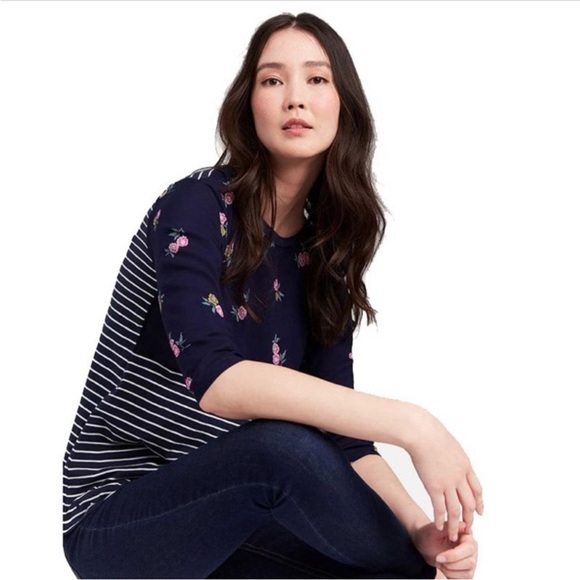 Joules | Tops | Nwt Joules Sonya Jersey Mix 34 Sleeve Top Navy Size 8 ...